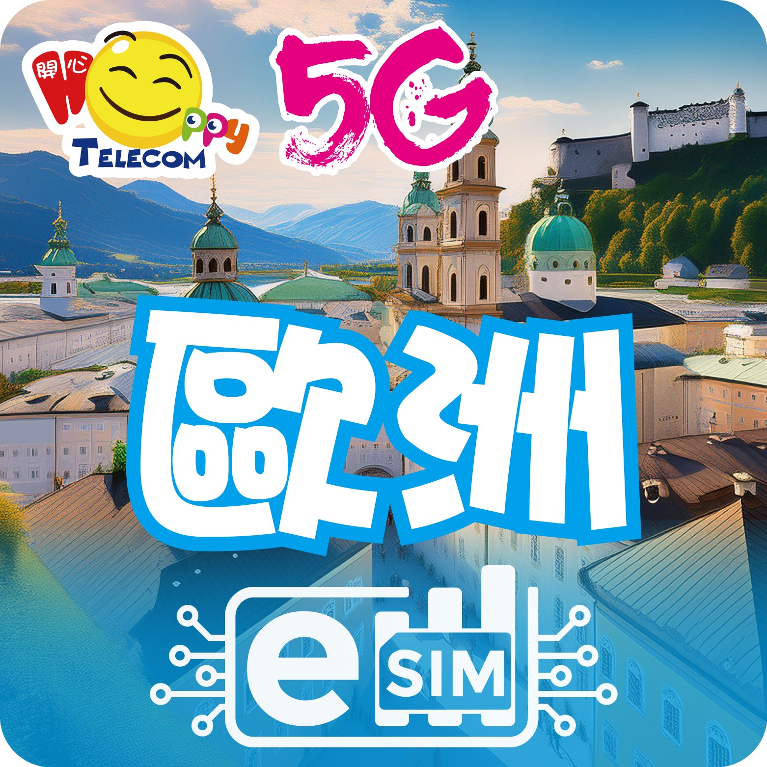 【Europe ESIM】5G Unlimited Data – Happy Telecom